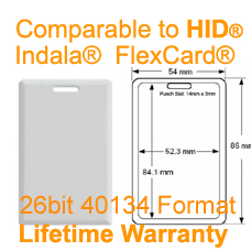 Clamshell proximity card-26BIT 40134 Compare to HID Indala FlexCard ...