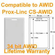 Proximity Stick PVC Tag AWID 125KHz 34bit Format Compatible with AWID ...