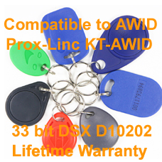 Proximity Key Fob for AWID 33bit DSX D10202 Compatible with KT-AWID ...
