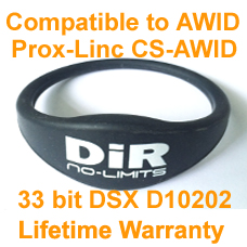 Proximity Wristband for AWID 125KHz 33bit DSX D10202 Compatible with KT ...