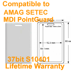 37bit S10401 Proximity Clamshell Card for AMAG SETEC MDI PointGuard ...